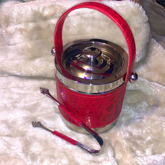 Kitchen | Red Alligator Print Ice Bucket | Poshmark
